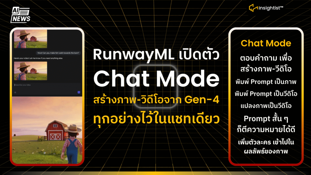 RunwayML เปิดตัว Chat Mode สร้างภาพ-วิดีโอจาก Gen-4 ทุกอย่างไว้ในแชท ...